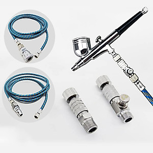 16PCS Airbrush Adapter Set Includes 12PCS Airbrush Adapter Kit Fitting Quick Release Disconnect Fitting Connector,Airbrush Hose with Airbrush Spray Cleaning Repair Tool for Air Compressor