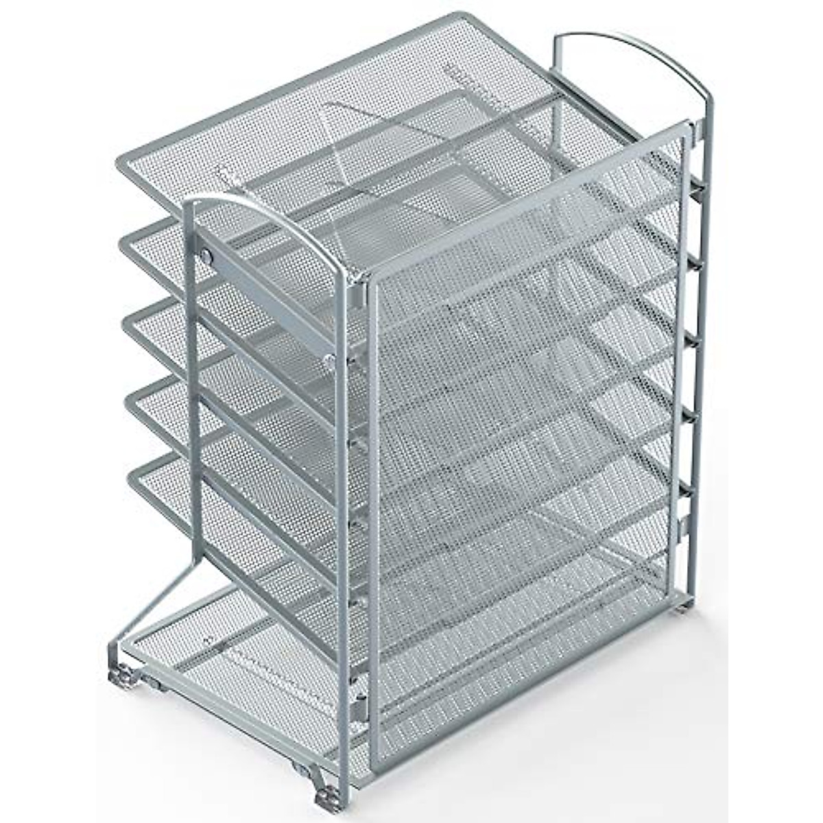 SimpleHouseware 6 Trays Desktop Document Letter Tray Organizer, Silver