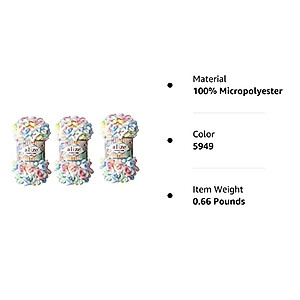 Alize Puffy Fine Color Baby Blanket Yarn Lot of 3skn 300gr 48yds 100% Micropolyester Soft Yarn Hand Knitting Yarn Super Chunky Bulky Woven Worested Yarn (5949)