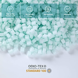 Rainmr Shredded Memory Foam Full Body Pillow – Side Sleeper – Huggable Long Pillow for Body Relief – with Ultra Soft Cooling Cover, 20 x 54 inches