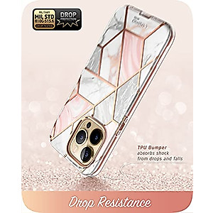 i-Blason Cosmo Series Case for iPhone 13 Pro 6.1 inch (2021 Release), Slim Full-Body Stylish Protective Case with Built-in Screen Protector (Marble)