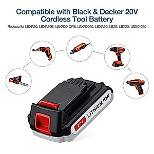 Dutyone Upgraded 3600mAh 20V Replacement Battery for Black and Decker 20Volt LBXR20 LB2X4020-OPE LBX20 LST220 LB20 LBX4020 LBXR2020-OPE LBXR20B-2 Cordless Tool Lithium Ion Batteries