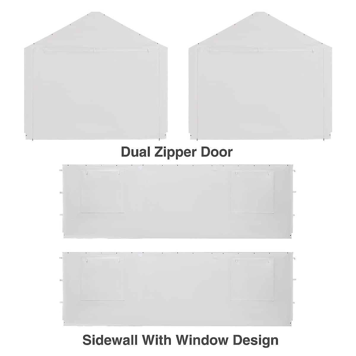Gardesol Carport Replacement Sidewall, Replacement Sidewall Tarp for 10' x 20' Carport Frame, 180G Waterproof & UV Protected Replacement Sidewall Cover, White, Top Cover and Frame Not Included