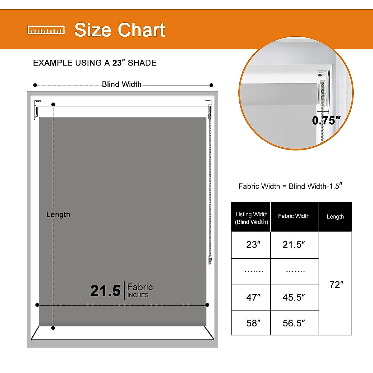 Persilux Solar Roller Shades Light Filtering Roller Blinds for Windows Shades (35" W x 72" H, Grey) Flame Retardant, Semi Sheer Shades for Windows, Home, Office, Easy to Install