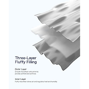 Kivik Cooling Comforter Queen, Cooling Down Alternative Duvet for Hot Sleepers, Soft Summer Duvet Insert for Night Sweats, Cool & Breathable Blanket, Grey 90x90 Inches