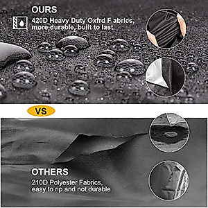 KOLESIN Patio Heater Cover, Garden Sun Patio Heater Cover Waterproof with Zipper Storage Bag Garden Style 420D Xford Fabric Outdoor Garden Treasures Patio Heater Cover Tan 89" Hx33 Dx19 B(Black)