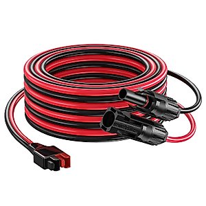 Bateria Power 10FT 10AWG Solar Panel Cable Connector to Anderson Adapter Compatible with Anderson Generator Power Station, for Goal Zero Yeti Portable Outdoor Camping (3M Vertical)