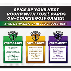 Fore! Cards 3 Game Bundle | 3 Fun & Interactive On-Course Golf Games to Suit Every Type of Golf Round | Never Play a Boring Round Again | Save Over 25%
