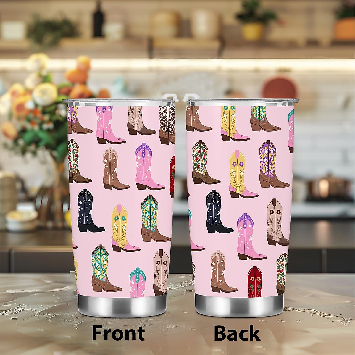 Birthday Christmas Presents Western Coffee Tumbler, 20 oz Tumblers, Insulated Coffee Mug, Stainless Steel Thermal Cup, Vacuum Travel Coffee Cup, Western Gifts for Women Country Girl, Western Stuff