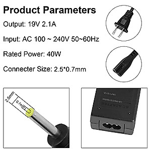 AC Adapter Power Charger for Asus Eee PC 1001HA 1001P 1001PX 1005H EXA0901XH 1005 1005HA 1005HA-A 1005HA-B 1005PR 1005HAB 1005HAG 1005HE 1005PE 1005HR 1008HA 1008HA 1008HAG 2.1A 40W