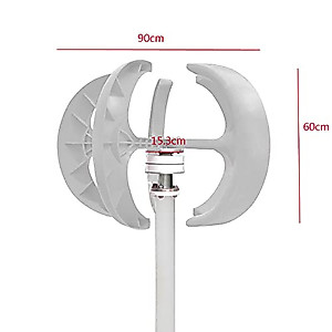 Wind Turbine 600W 24V Wind Turbine Generator White Lantern Vertical Axis Garden Boat Wind Generator 5 Leaves Wind Turbine Kit with Controller