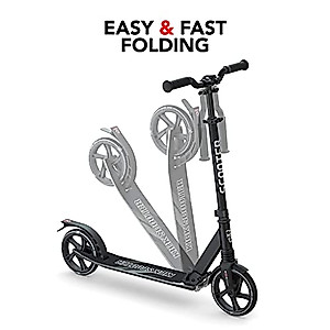 6KU Kick Scooter for Kids Ages 8-12 with Suspension System, Adjustable Height, Quick-Folding Design, and Shoulder Strap - Safe and Smooth Ride for Big Kids Ages 6-12