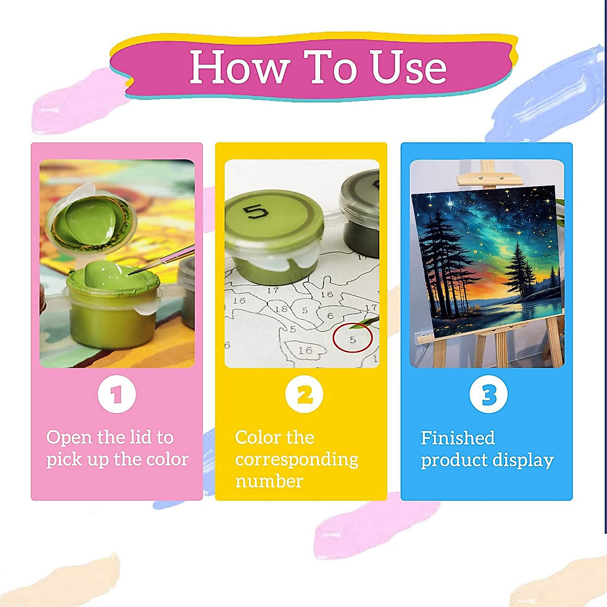 xackcme Starry Sky Paint by Numbers for Adults-Starry Night Paint by Number on Canvas Without Frame,DIY Abstract Landscape Oil Painting for Gift Home Wall Decor(16x20inch)