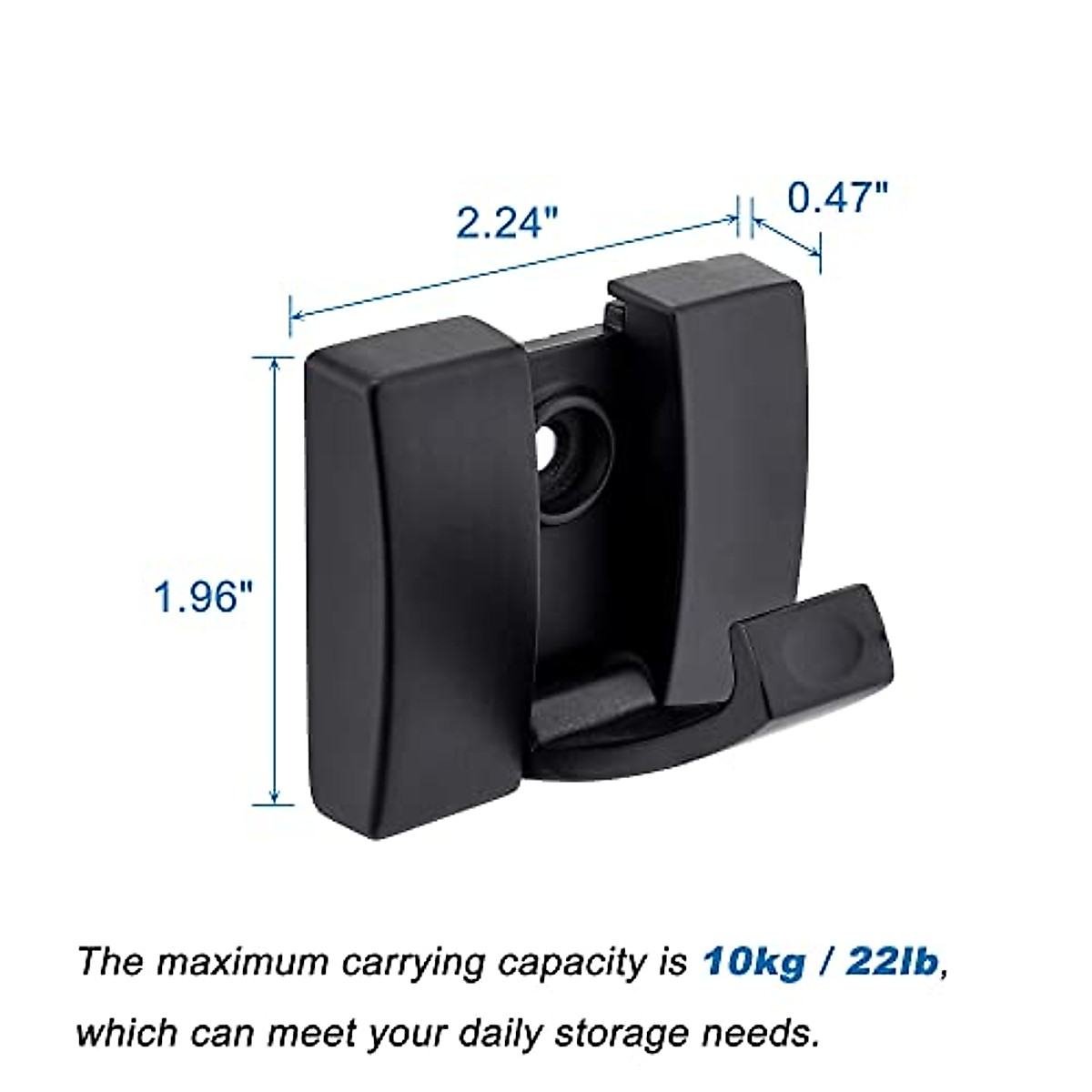 Mornajina 2 Packs Black Folding Hideaway Coat Hooks, Heavy Duty Wall Hooks, Retractable Hooks for Hanging Coat, Wall Mount Hook for Home, Office, Restaurant