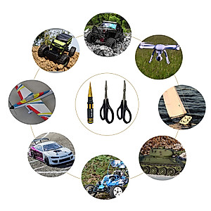 HOPLEX RC Body Reamer 0-14mm Hole Puncher with Sleeve and Curved Scissors & Straight Scissors Set RC Car Body Mounting for RC Car Truck Bodyshell Hobby Repair Tools