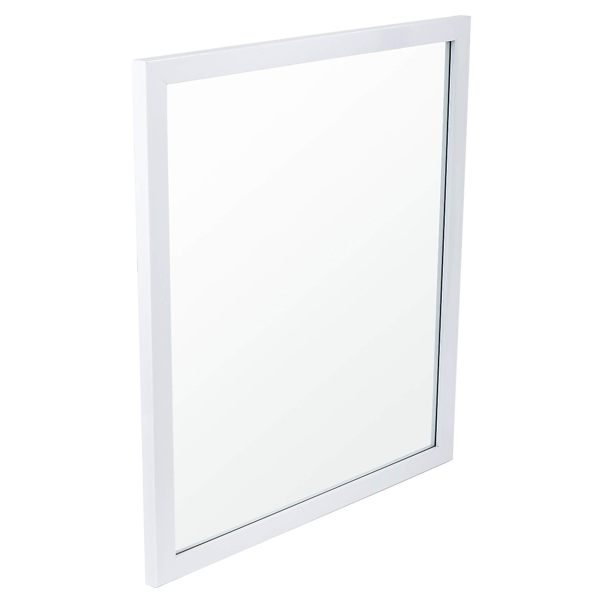 Truu Design Decorative Rectangular Solid Rectangular Wall Mirror, 16 x 20 inches, White