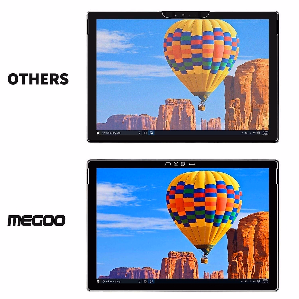 Megoo Screen Protector for Surface Book 2 13.5 inch, Tempered Glass/Easy installation/Scratch resistant, Compatible for Microsoft Surface Book 1/2