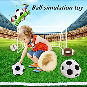 XIYUAN18inch Football Sports Pillow Plush Stuffed Sports Balls Soccer Toy Fluffy Durable Throw Pillow Cushion Sofa Room Decoration Soft Sports Toy Gift (Black/White)