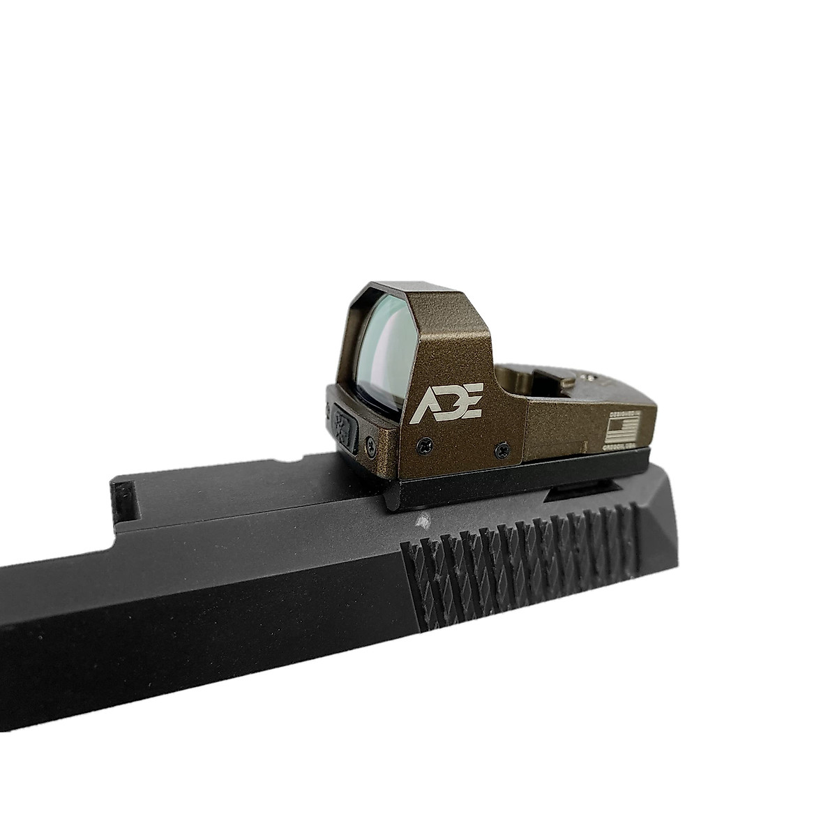 Ade Advanced Optics Python RD3-006A Green Dot Sight with Removeable Picatinny Plate for Handgun - FDE/TAN Body Color