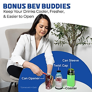 Drink Organizer for Fridge, Upgraded Self Pushing Fridge Drink Organizer, Automatic Drink Dispenser for Fridge-Holds up to 25 Cans - Accessories Included