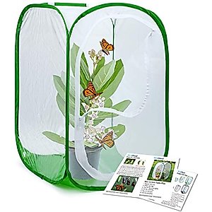 RESTCLOUD Professional Butterfly Habitat Insect Cage Caterpillar Enclosure Pop-up Polyester Bottom for Easier Clean
