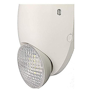 Amazon Basics LED Emergency Light, UL Certified, 6-Pack, Adjustable Two LED Bug Eye Head, Battery Backup, Nickel (Previously AmazonCommercial brand)