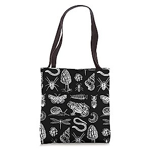 Frog Mushroom Snail Moth Insect Vintage Biology Goblincore Tote Bag