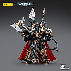 LEBOO JOYTOY Warhammer 40K Black Legion Chaos Lord in Terminator Armour 1/18 Action Figure Joy Toy Models 4.9in Height