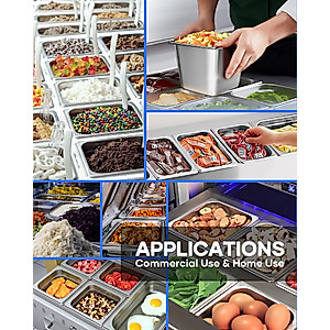 WantJoin 1/6 Size Hotel Pan,12 Pack 6 Inch Deep Commercial Steam Table Pans,Stainless Steel Steam Pan Restaurant Anti Clogging Steamer for Party,Restaurant,Hotel