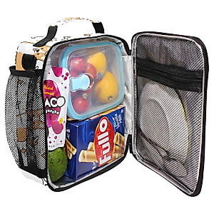 Pfrewn Corgi Dog Lunch Box Yellow Puppies Insulated Lunch Bag Cute Star Dogs Bone Reusable Cooler Meal Prep Bags Lunch Tote with Shoulder Strap for Office Adults School Kids Girls Boys Teens