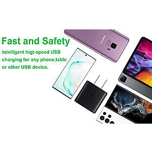 Samsung 45W USB-C Super Fast Charging Wall Charger for Samsung Galaxy S23 S22 S21 S20 Ultra Plus Note 10+ Charger Adapter Block
