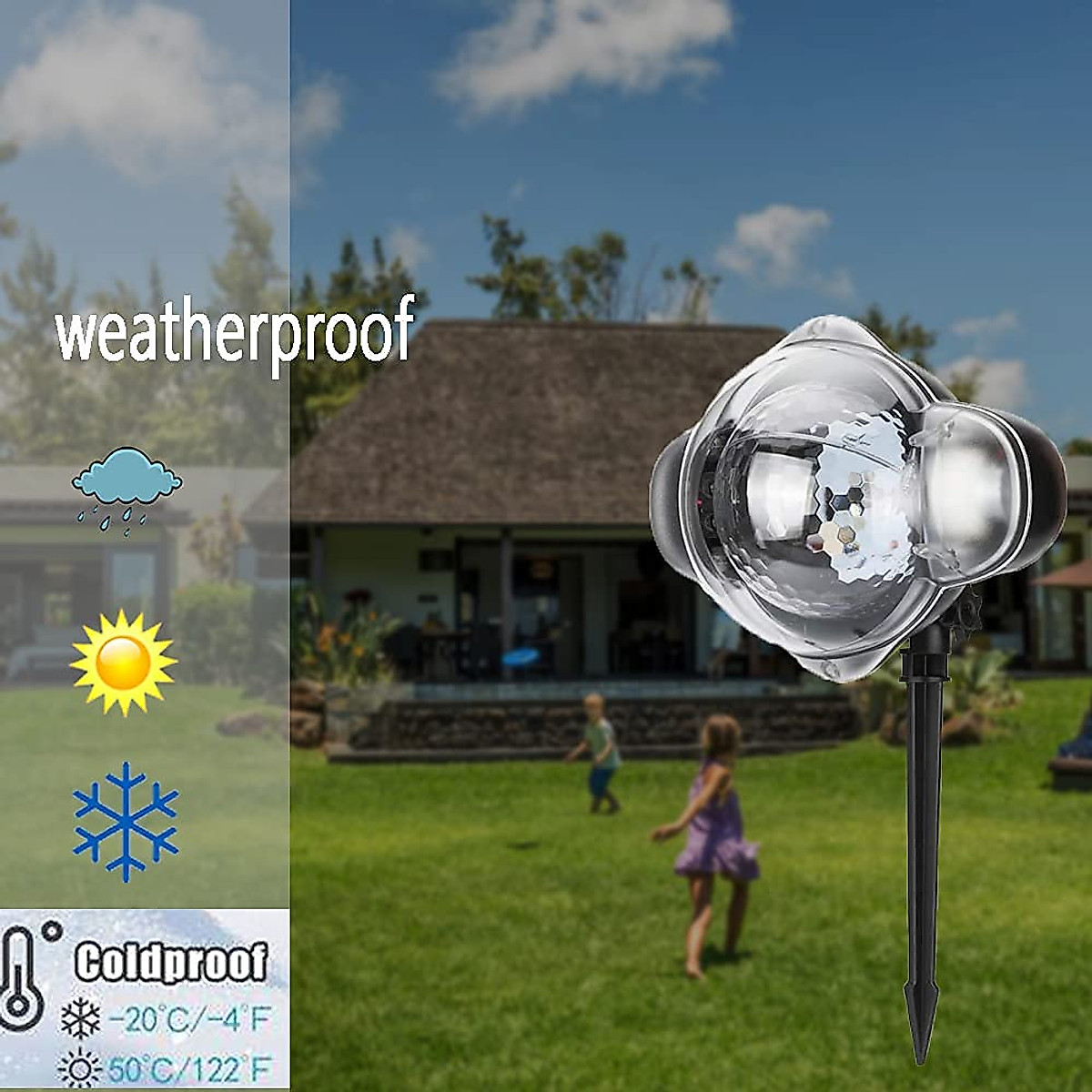 Snowflake Lights Projector Christmas LED Snowfall Projection with Remote Control, Waterproof for Indoor Outdoor Christmas Halloween Birthday Party Wedding Home Garden Decor (White-Snowflake)