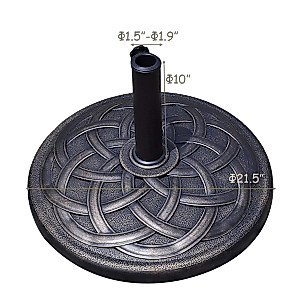 Giantex 43lbs Patio Market Umbrella Base, Heavy Duty Outdoor Stand, Cast Iron Umbrella Holder for Garden Beach, Classic Round Umbrella Standing Deck Porch