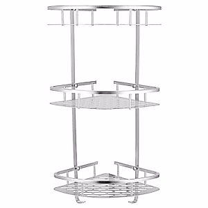 Corner Shower Caddy 3 Tiers Organizer Shelf Corner, Rustproof, Plastic Shower Rack Stands for Inside Bathroom Toilet Kitchen Bathtub Shower pan