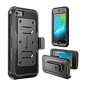 i-Blason Armorbox Case Designed for iPod Touch 7/6/5, Full Body Case with Built-in Screen Protector for Apple iPod Touch 5th/6th/7th Generation, Black