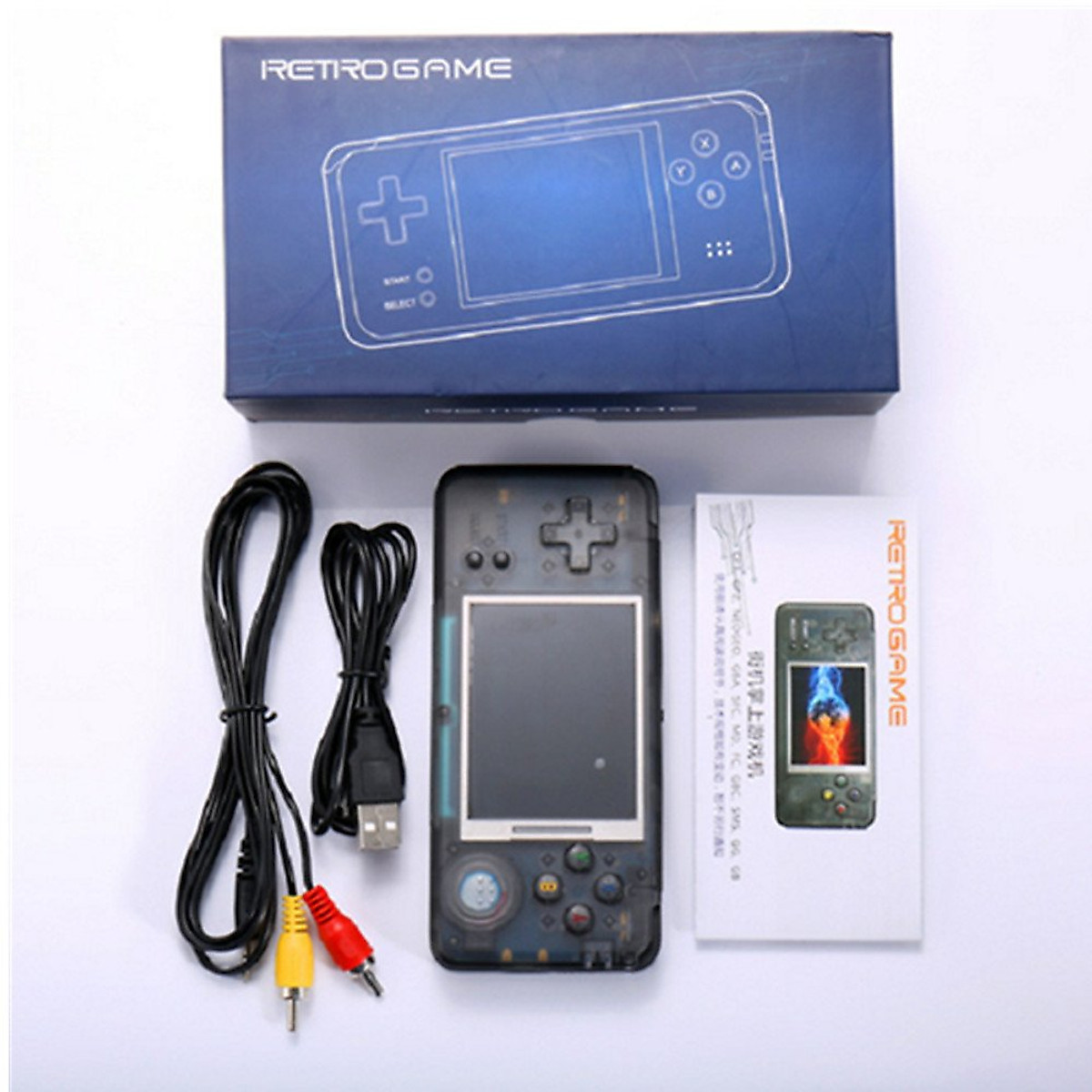 Handheld Game Console ,Retro Game Console Built-in 3000 Classic Game Console 3 Inch Screen Portable Video Game Console - Transparent Black
