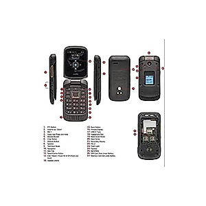 Sonim XP3 4G LTE 8GB Ultra Rugged Flip Phone AT&T GSM 5.0 MP Camera Bluetooth Wi-Fi Tough Phone Black (Renewed)