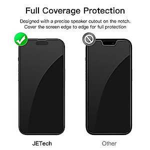JETech Full Coverage Screen Protector for iPhone 14 Pro 6.1-Inch (NOT FOR iPhone 14 Pro Max 6.7-Inch), Black Edge Tempered Glass Film with Easy Installation Tool, Case-Friendly, HD Clear, 3-Pack