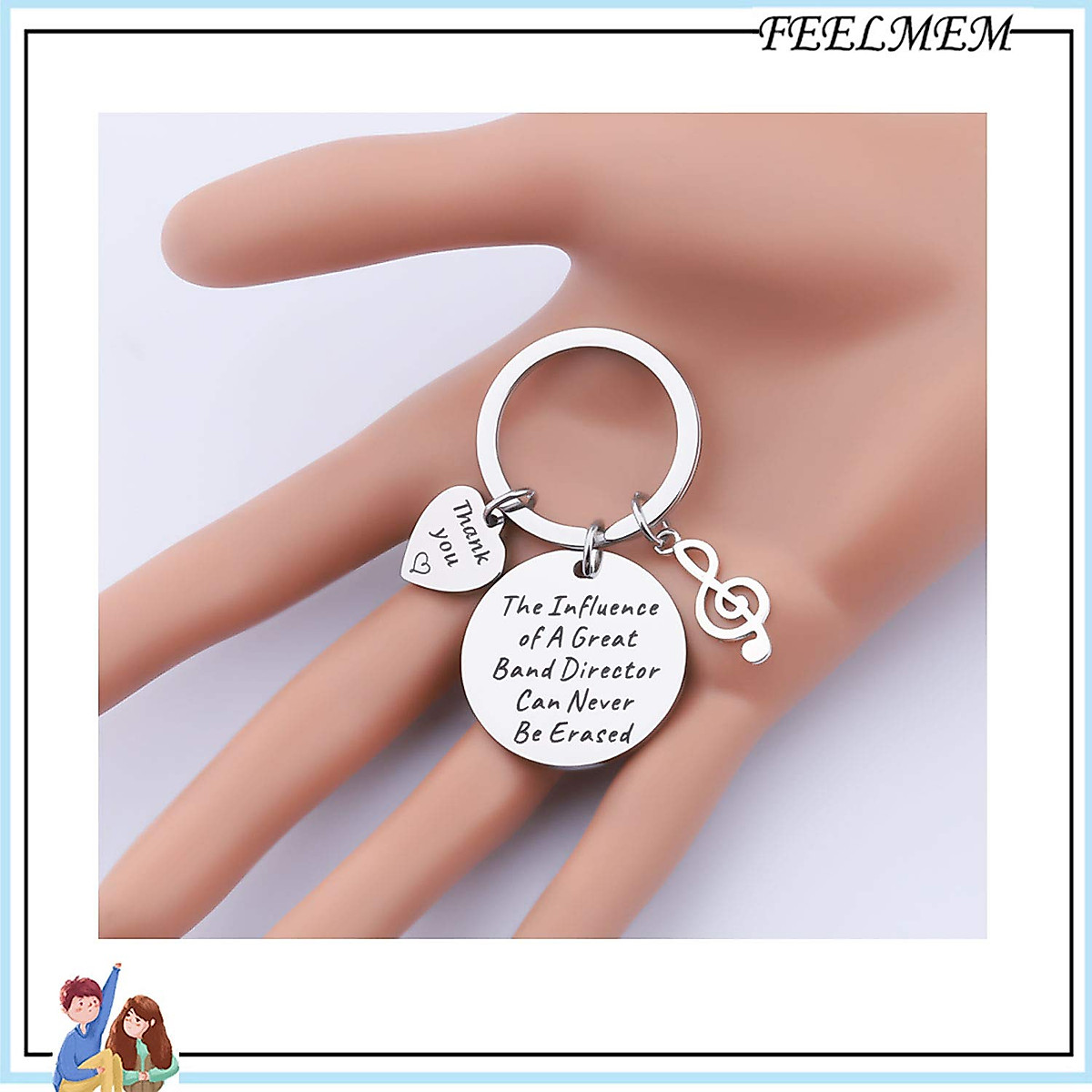 FEELMEM Band Director Gift Music Director Keychain Music Teacher Gift The Influence Of A Great Band Director Can Never Erased Gift for Band Teacher Choir Director (Band Director)