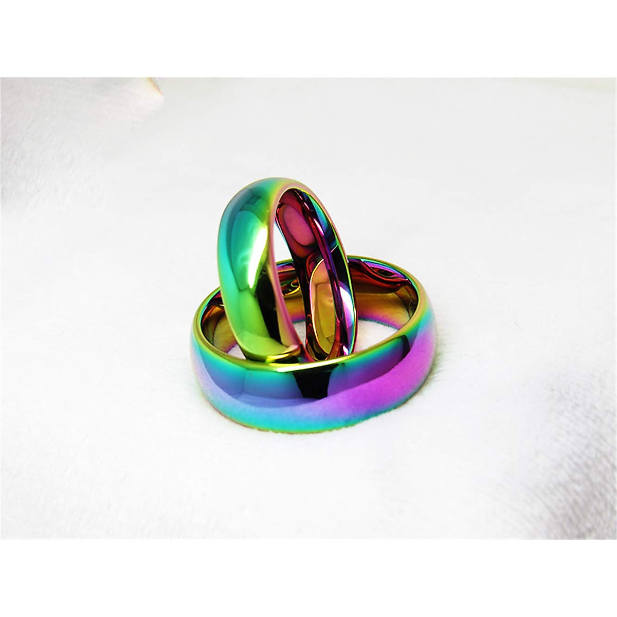 Fashion Month 5mm Tungsten Carbide Ring Rainbow Gay Lesbian Wedding Engagement Colorful LGBT Pride Band Size 7.5