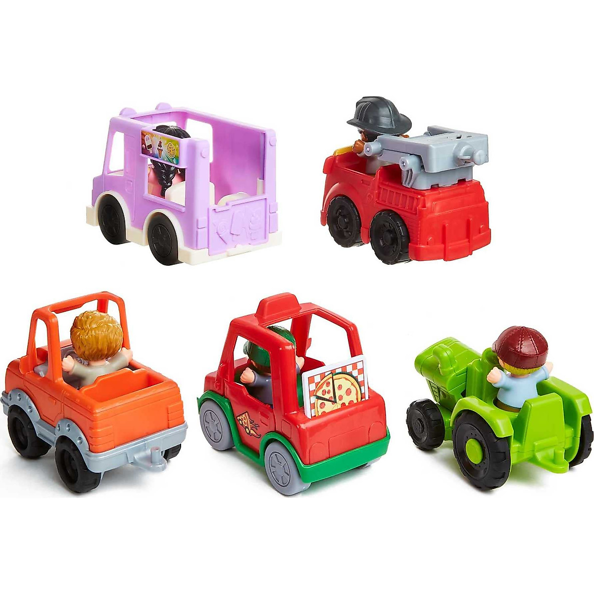 Fisher-Price Little People Toddler Playset Around the Neighborhood Vehicle Pack, 5 Toy Cars & Trucks and 5 Figures for Ages 1+ Years