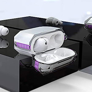 Hemobllo Compatible for AirPods Pro Case Cover - Transparent Protective Case Skin Drop-Proof Soft TPU Case Compatible with AirPods Pro Charging Case (Purple)