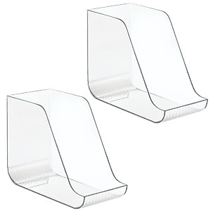 mDesign Plastic Kitchen Storage Organizer Container Bins for Pantry, Fridge, Freezer Organization - Holds Canned Food, Soup Can, Soda Water Bottle - Ligne Collection, 2 Pack - Clear