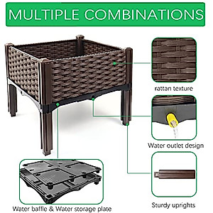 Elevated Garden Raised Beds Planter Kits for Flower Vegetable Grow Pots，Flowers Growing Box Container with Legs (Pack of 4)