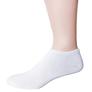 PACKO SOCKS Men's 8-Pairs Cotton Low Cut Ankle Socks (White)