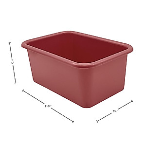 Teacher Created Resources Deep Rose Small Plastic Storage Bin 6-Pack (TCR2088753)