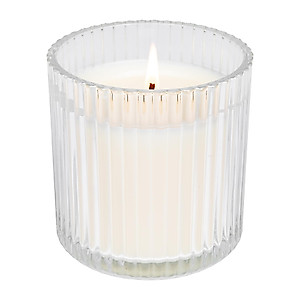 Sweet Water Decor Cashmere and Vanilla Soy Candle | Milky Coconut, Frangipani, Soft Cashmere, and Bourbon Vanilla Scented Candles for Home | 11oz Ribbed Glass Jar, 60+ Hour Burn Time, Made in the USA