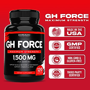 HGH Supplements for Men & Women (120 Count) 1500mg Support Muscle Growth & Healthy Levels of Human Growth Hormone - Promote Healthy Muscle & Recovery for Men Post Workout Supplement - USA Made