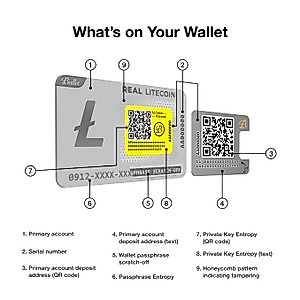 Ballet Real Litecoin - The Easiest Crypto Cold Storage Card - Cryptocurrency Hardware Wallet, Managing Your Crypto Assets, NFTS, Coins, (Single)