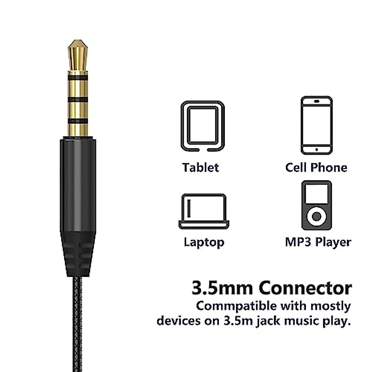 TXHUTSOG Wired Earbuds, Running Headphones with Microphone, Volume Control Earphones with Sporting Hook for Workout Sports Exercise Jogging Gym, Compatible Smartphones Mp3 Tablet Laptop 3.5mm